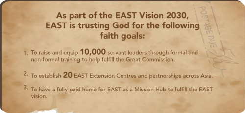 Partner EAST to Reach the Goal : East Asia School of Theology