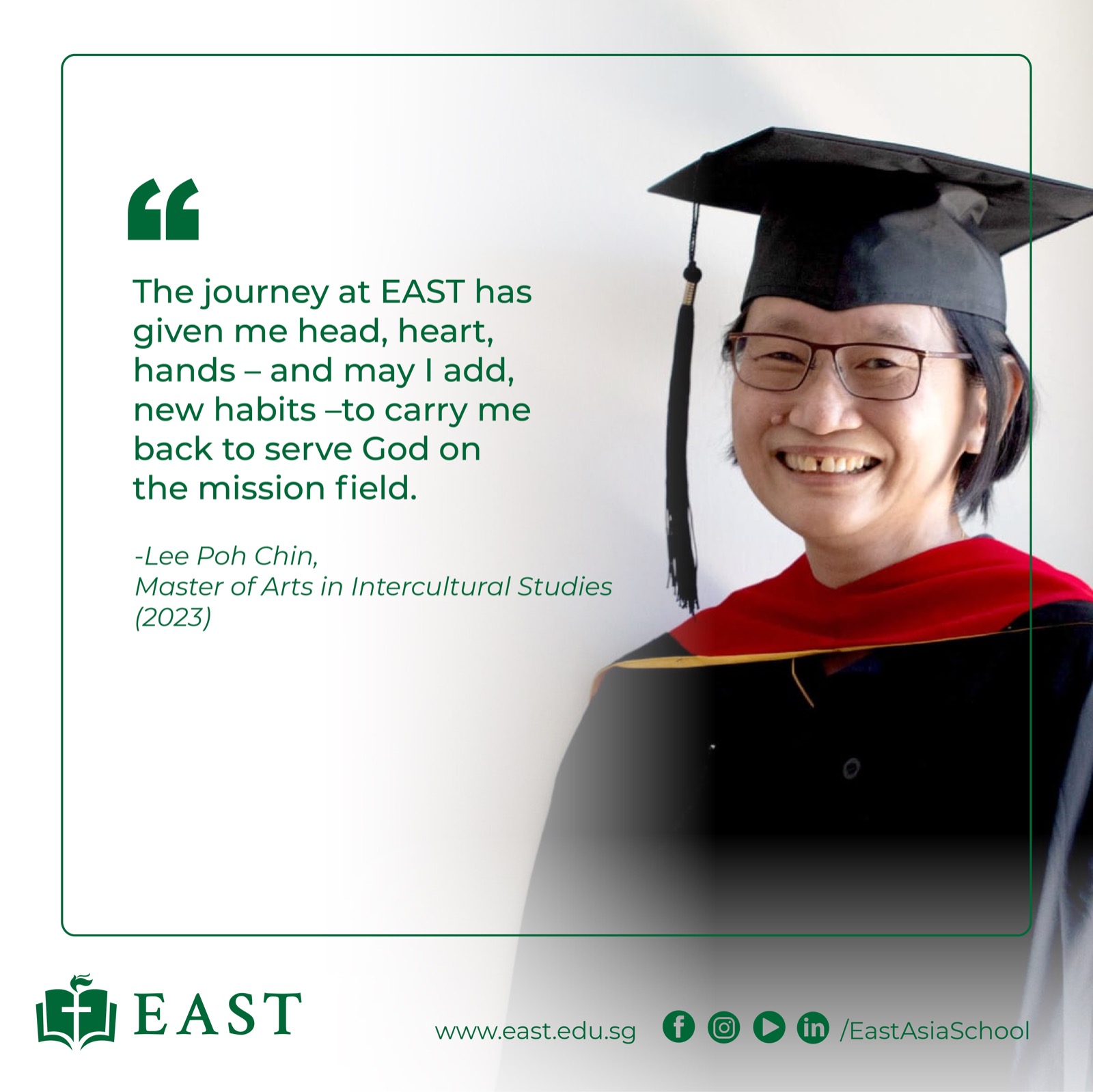 Graduate’s Story – Lee Poh Chin, MAICS 2023 : East Asia School of Theology
